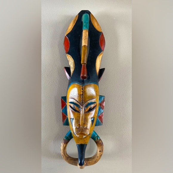 Handmade | Art | Rare Guru Mask Hand Carved Painted Ivory Coast African ...